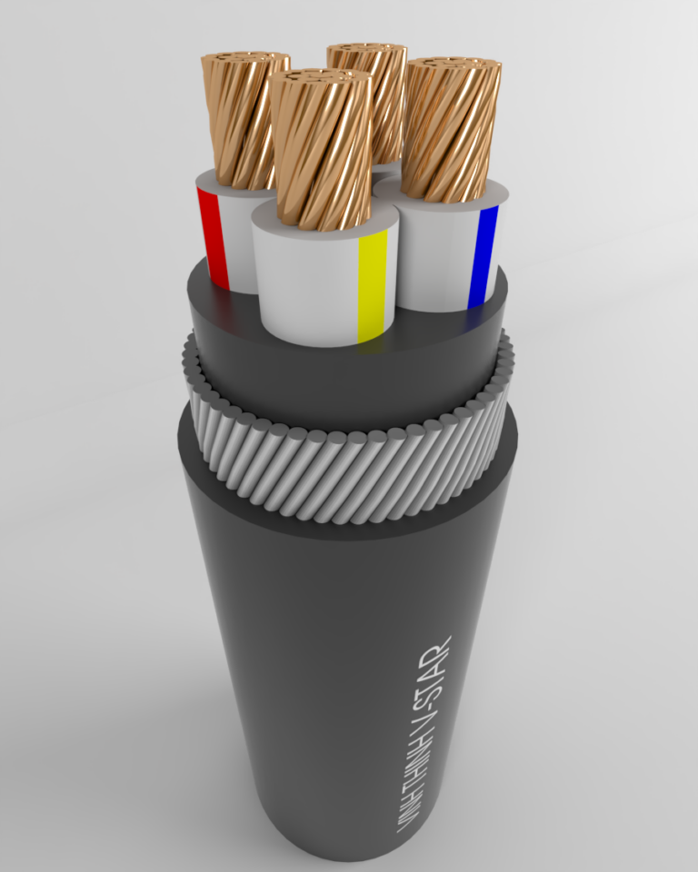 0.6/1 kV Multi-core cables, XLPE insulated, wire armoured with copper conductor IEC 60502-1 ...